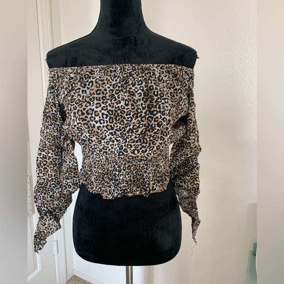 Street Code | Tops | Street Code Off Shoulder Backless Crop Top Leopard ...